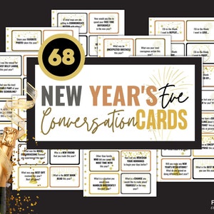 Conversation Cards New Year's Eve | 68 NYE Questions Self-reflection ...