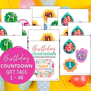 Birthday Countdown Gift Tags | Birthday Countdown Ideas - Gifts for ...