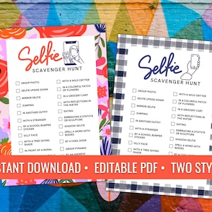 Selfie Scavenger Hunt, Editable Photo Scavenger Hunt for Public Places ...