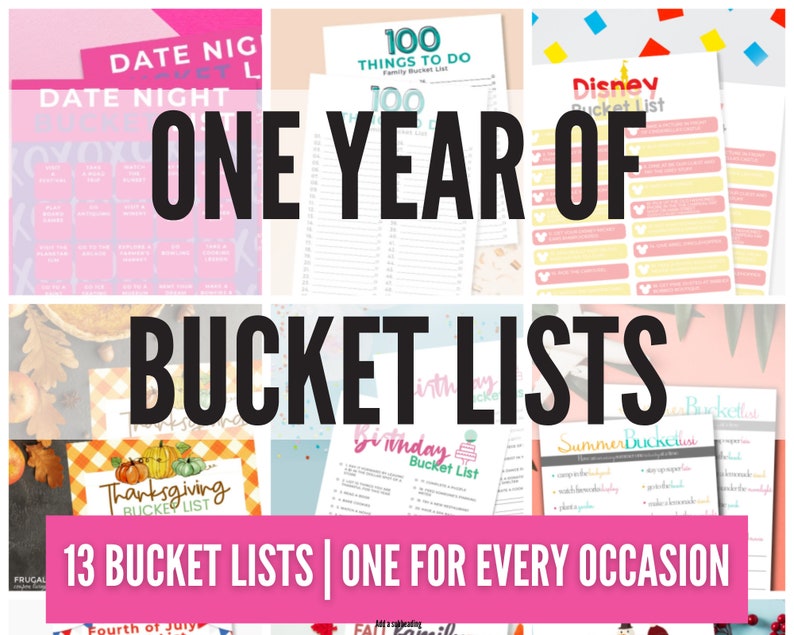 Bucket List Printable Set 2023 Year-round Fun Family - Etsy