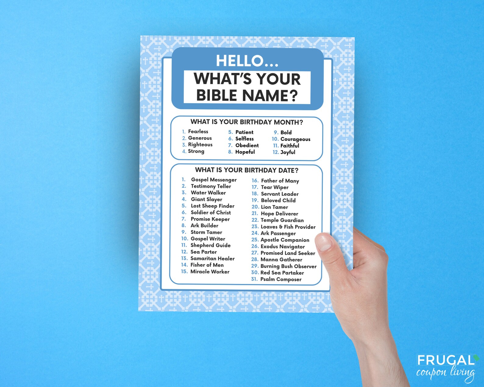 What's Your Bible Name Game Printable | What's Your Name Activity, Sign ...