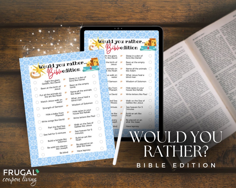 Bible Would You Rather Printable Game for Church | Ice Breaker ...