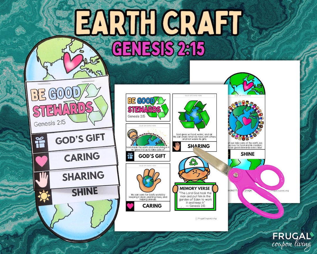 Christian Earth Day Flipbook Printable Craft, God's Creation Adam & Eve ...