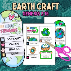 Christian Earth Day Flipbook Printable Craft, God's Creation Adam & Eve ...