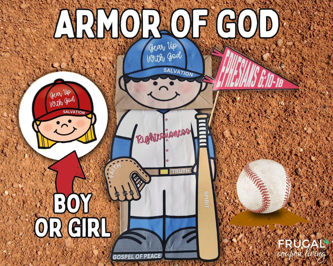 Armor of God Craft for Kids, VBS Summer Baseball Craft Printable ...