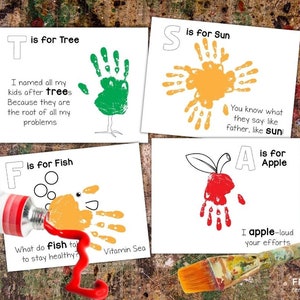 A-Z Alphabet Handprint Art for Toddlers Letter Crafts for Preschool ...