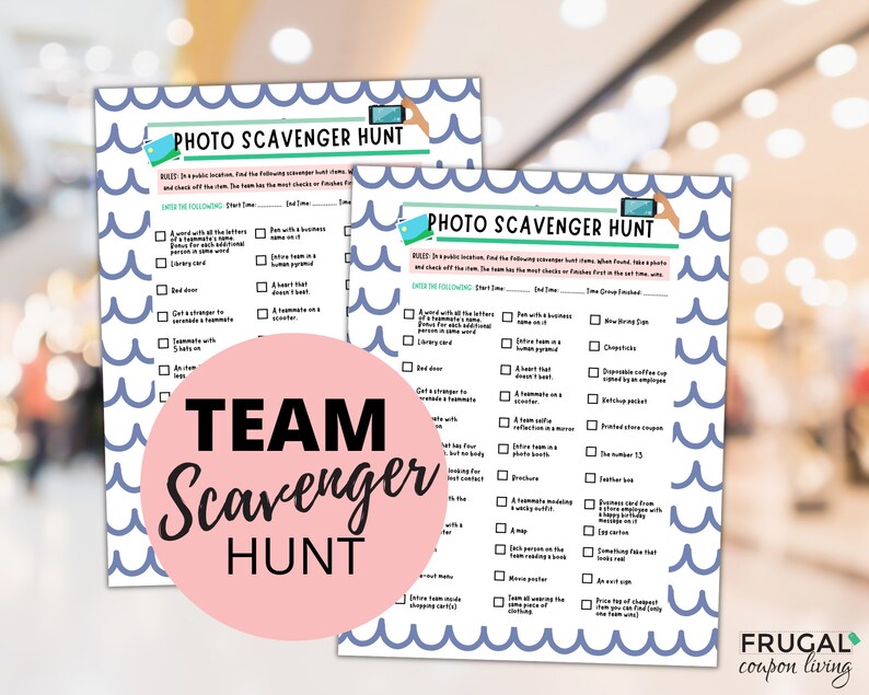 Mall Scavenger Hunt for Teens & Adults Team Scavenger Hunt - Etsy
