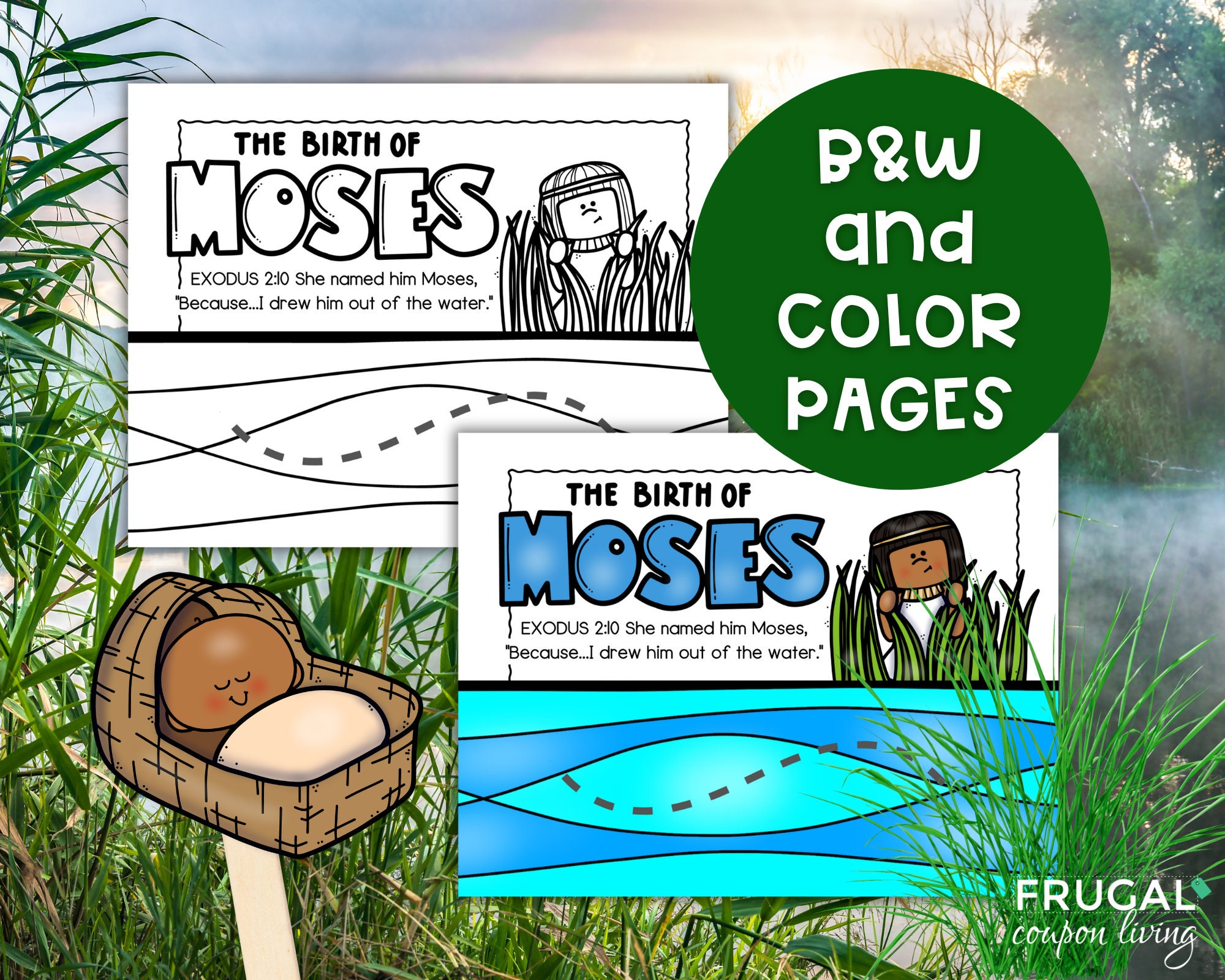 Birth of Moses Craft for Kids | Exodus 2 Bible Lesson | Nile, Pharaoh ...