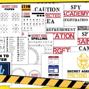 Printable Spy Birthday Party Set, Secret Agent Party Decorations, Spy ...