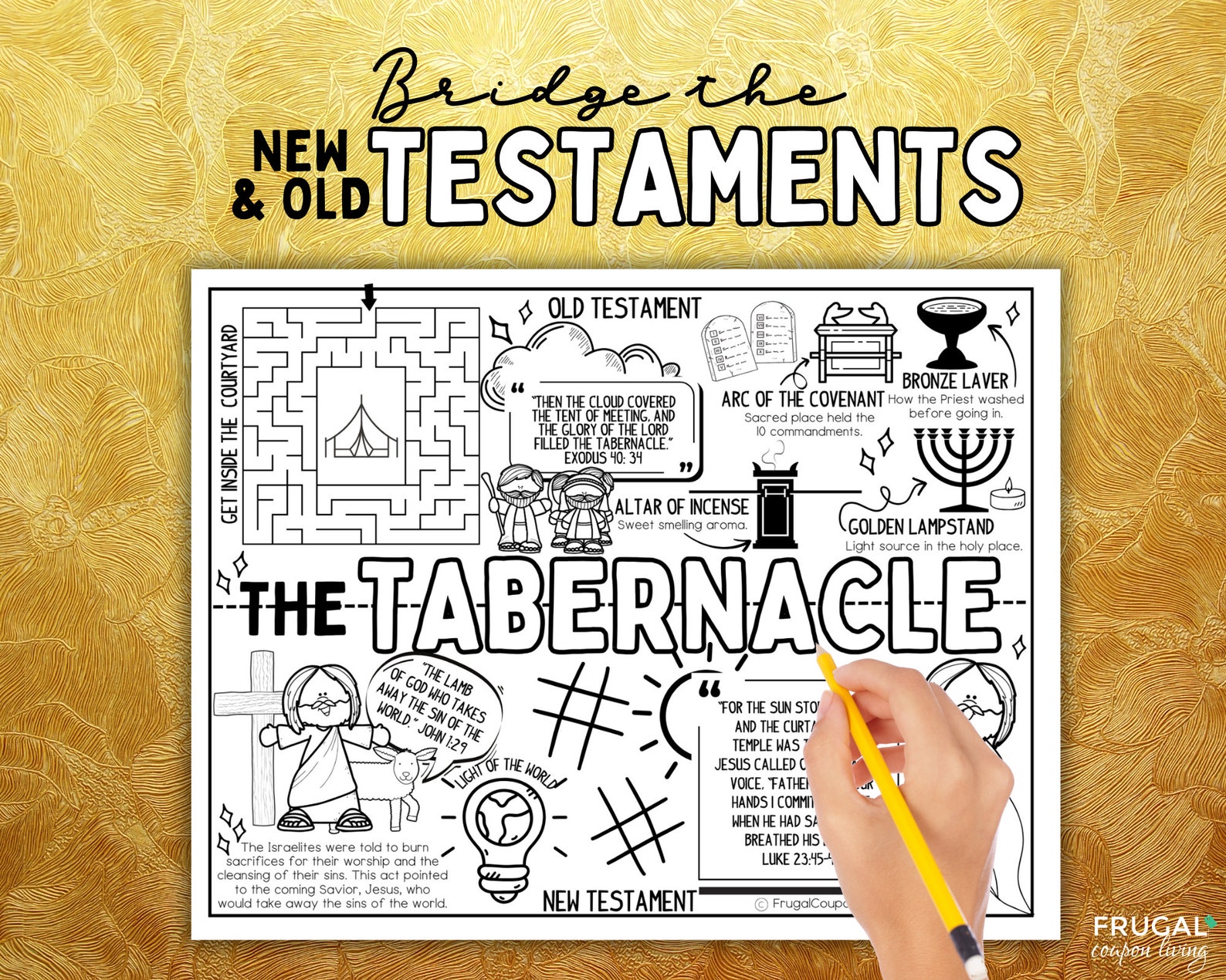 The Tabernacle of Moses PDF Explained Printable Activity Mat & Coloring ...