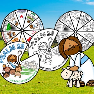 Psalm 23 Coloring Wheel Printable | the Lord is My Shepherd Bible Story ...