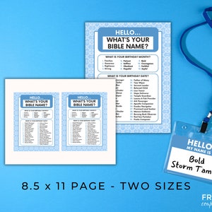 What's Your Bible Name Game Printable | What's Your Name Activity, Sign ...