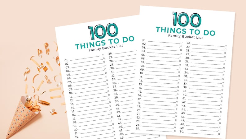 Bucket List Printable Set 2023 Year-round Fun Family - Etsy