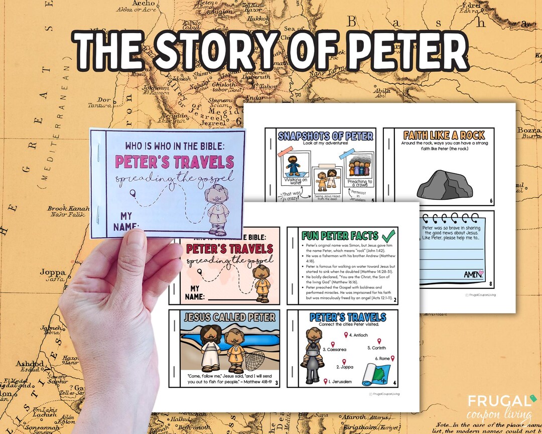 Life of Peter Bible Craft for Kids, Jesus' Disciple Peter Travels Spreading the Gospel ...