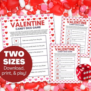 Valentine Candy Game With Dice | Editable Valentine Game for Kids | Fun ...