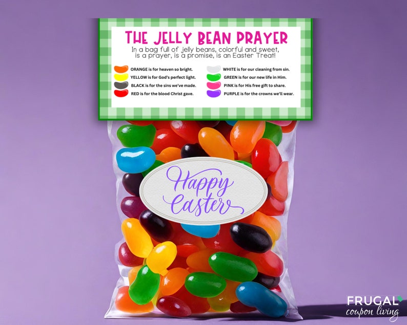 Easter Gift Tag + Easter Bag Topper Jelly Bean Prayer Printable ...