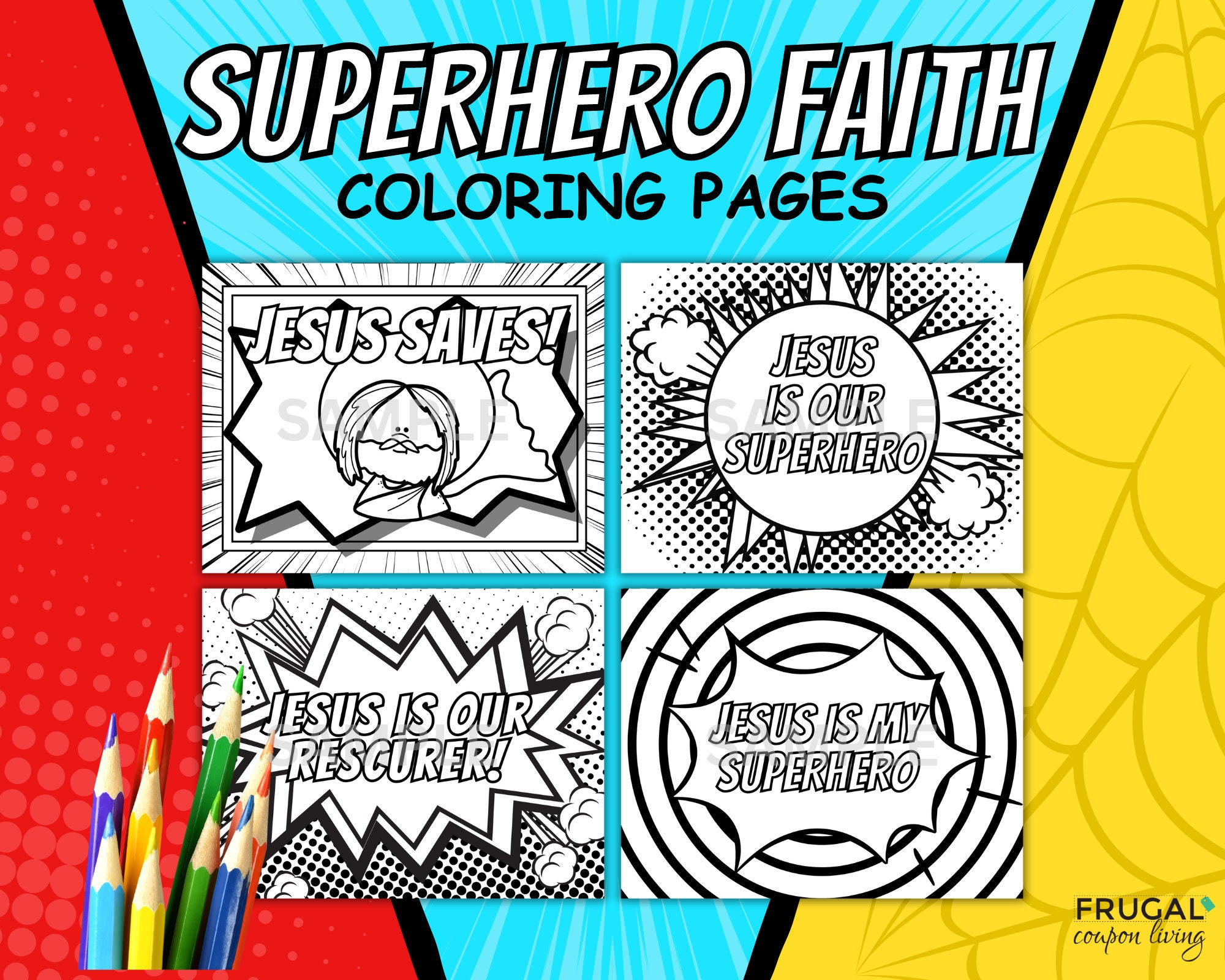 Hero Faith Bible Verse Scripture Coloring Pages, Jesus Saves Christian ...