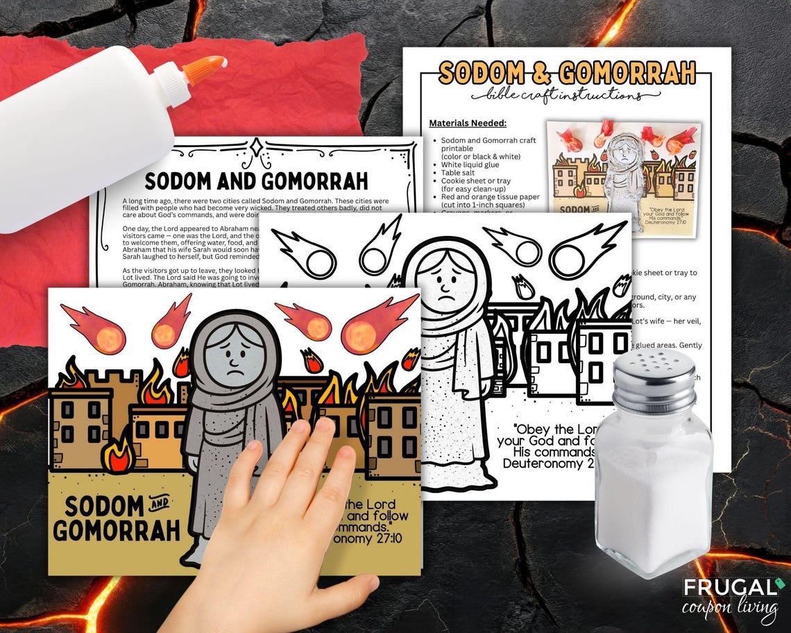 Sodom and Gomorrah Craft, Genesis 18-19 Old Testament Bible Story for ...