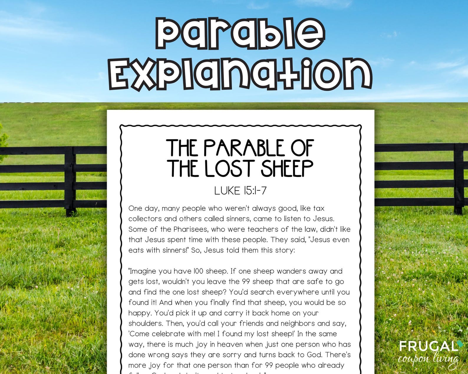 The Parable of the Lost Sheep Craft for Kids, Jesus Leaves the 99 Bible ...