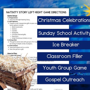 Nativity Story Left Right Christmas Game, Advent Right Left Game, Kids ...