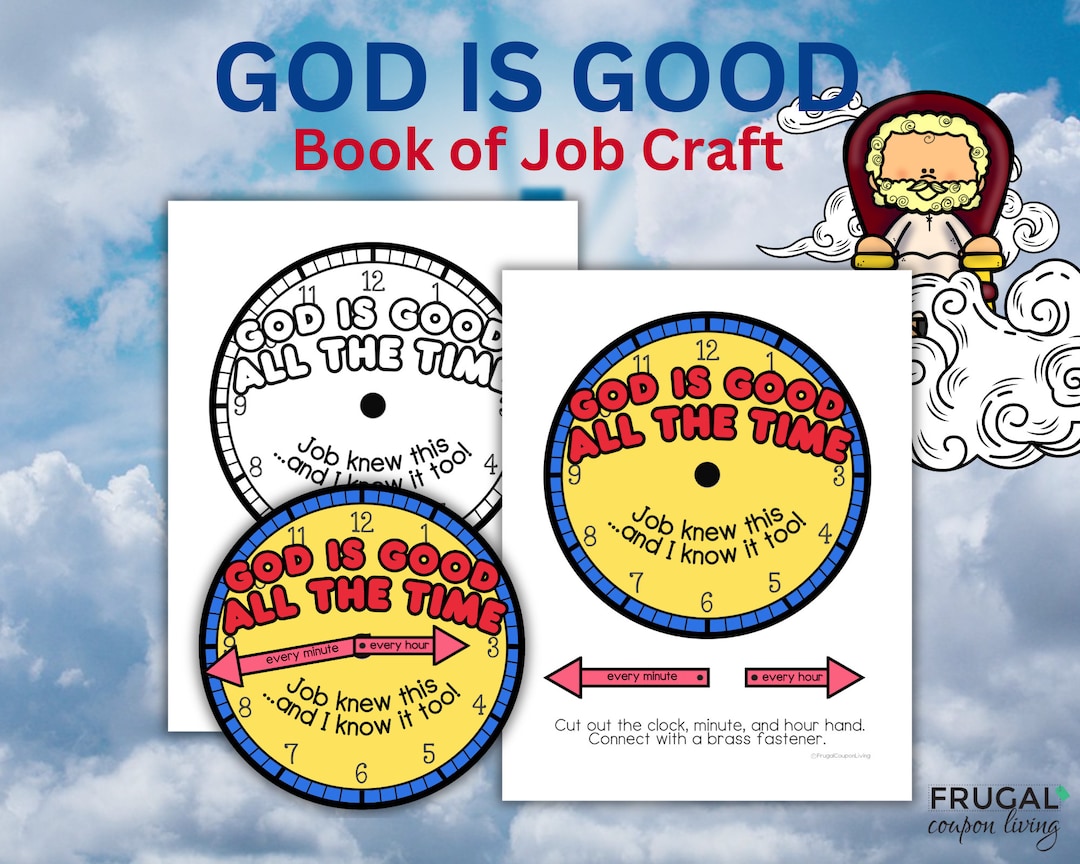 God is Good All the Time Craft for Kids, Book of Job Printable Clock ...