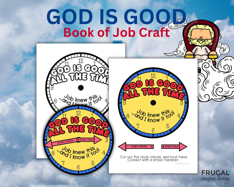 God is Good All the Time Craft for Kids, Book of Job Printable Clock ...