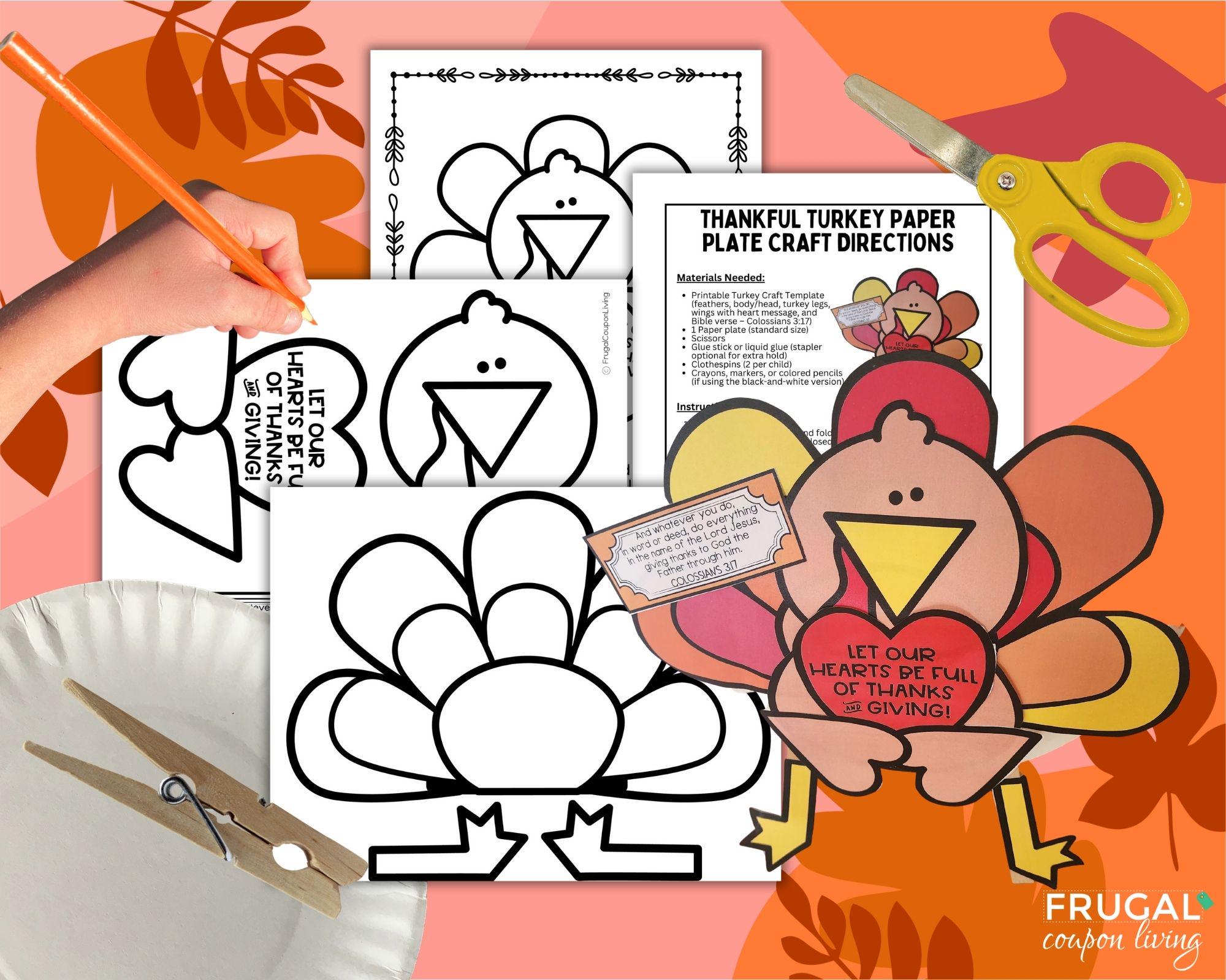 Thankful Turkey Craft for Kids, Colossians 3:17 Thanksgiving Gratitude ...