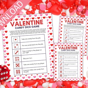 Valentine Candy Game With Dice | Editable Valentine Game for Kids | Fun ...