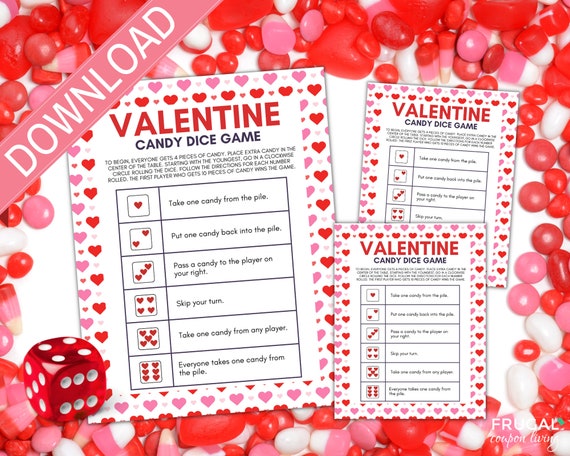 Valentine Candy Game with Dice | Editable Valentine Game for Kids | Fun ...