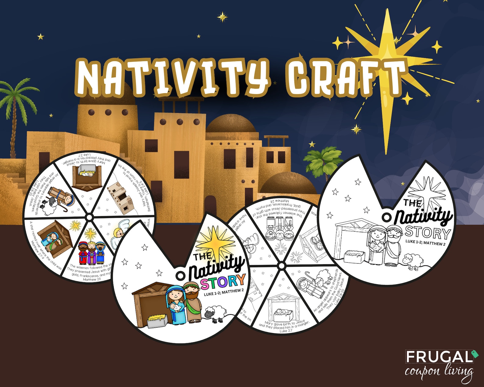 Nativity Craft Christmas Sunday School Lesson | Kids' Nativity Coloring ...