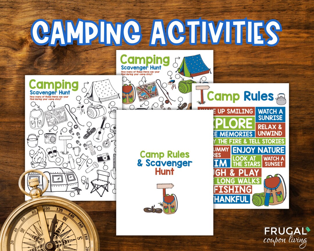Camping Activity Set for Kids Camping Printables Camping Scavenger Hunt ...