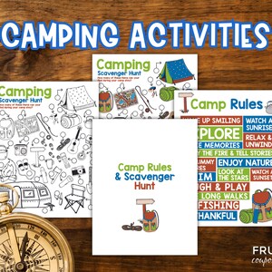 Camping Activity Set for Kids Camping Printables Camping Scavenger Hunt ...