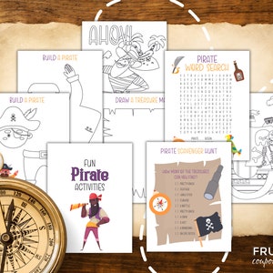 Printable Pirate Activity Pack for Kids Fun Pirate Birthday Party ...