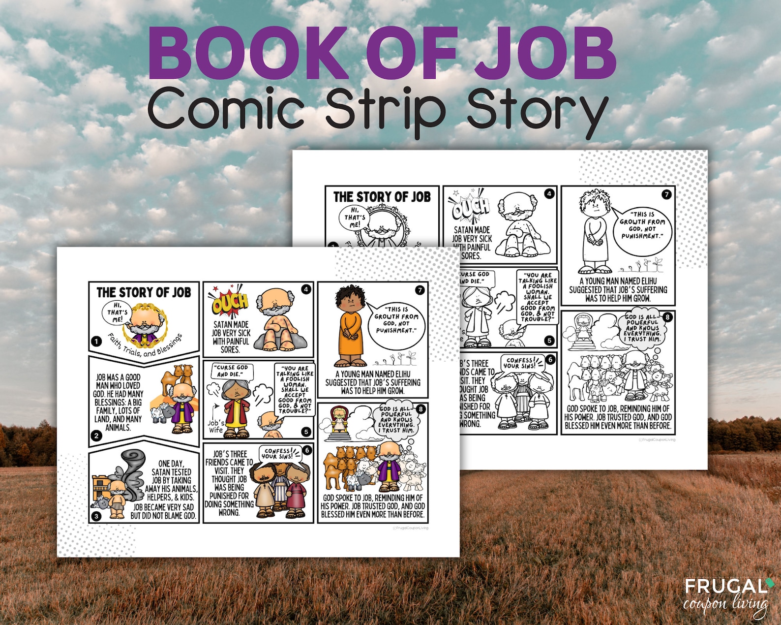 The Book of Job Craft Set Printable, Cute Bible Activities for Kids ...