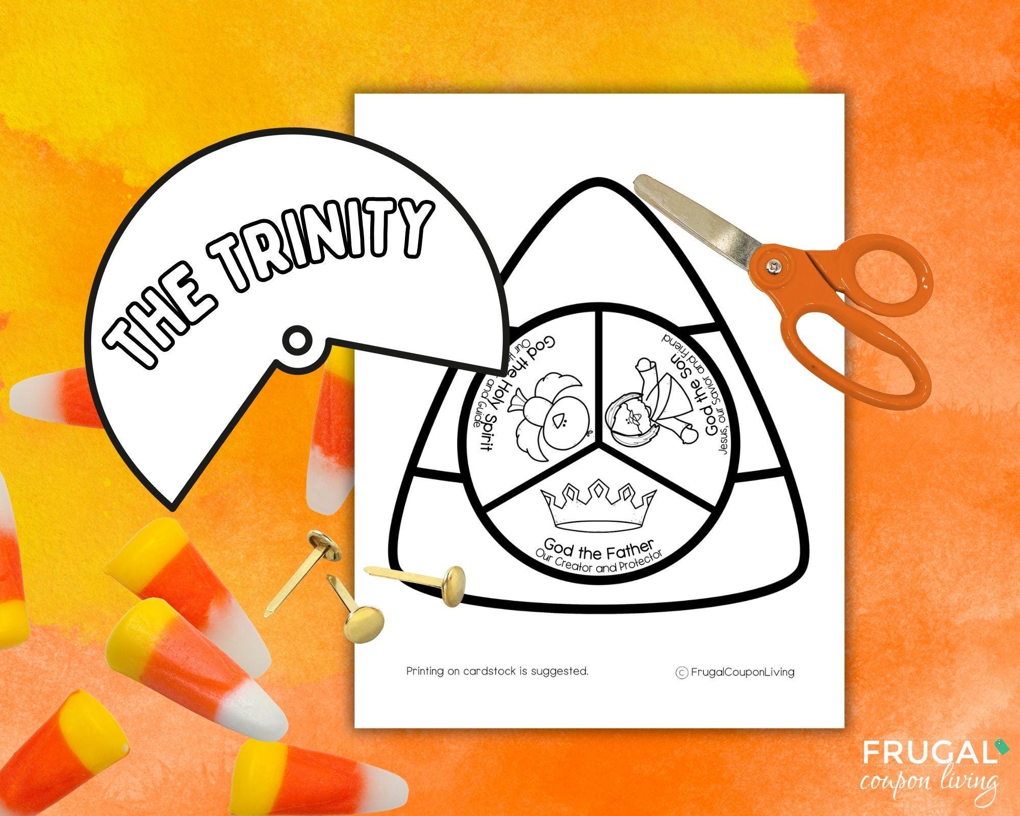 Trinity Wheel Candy Corn Craft Coloring Wheel, God is 3-in-1 Father ...