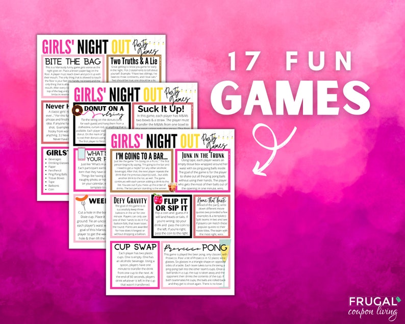 Girls Night Games Printable, 17 Ladies Night Out Games, Galentine's Day ...