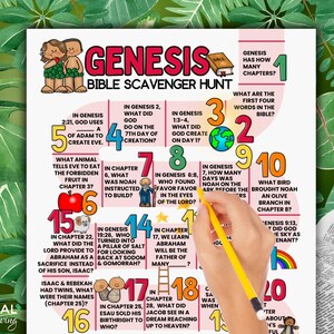 Genesis Bible Scavenger Hunt, Book of Genesis Bible Study, Old ...