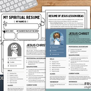 Resume of Jesus Activity Printable, Spiritual Resume for Kids, Miracles ...