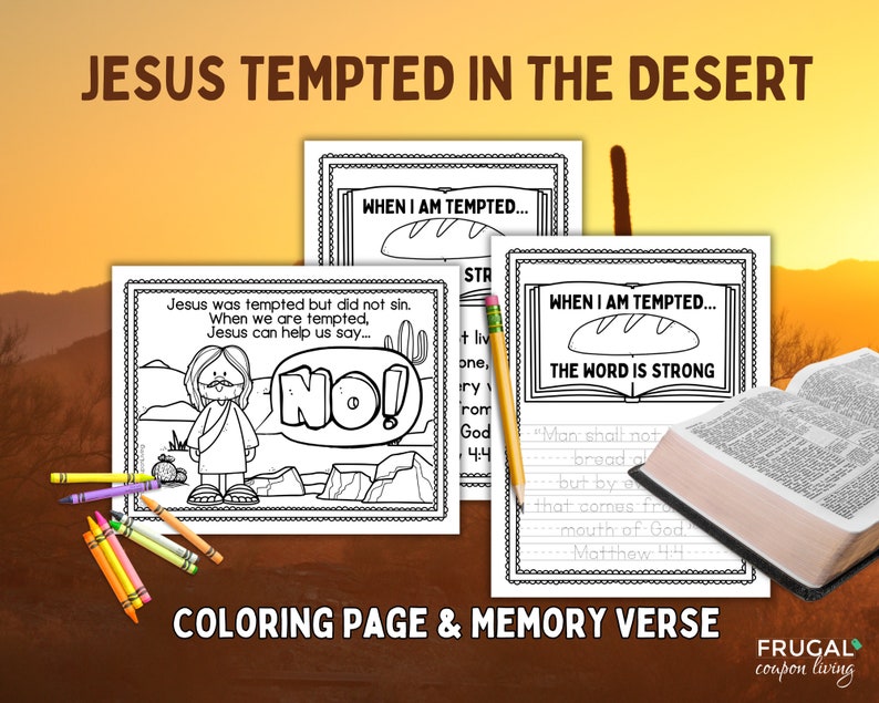 Jesus is Tempted in the Desert Activity Set, Matthew 4:1-11 Bible Story ...