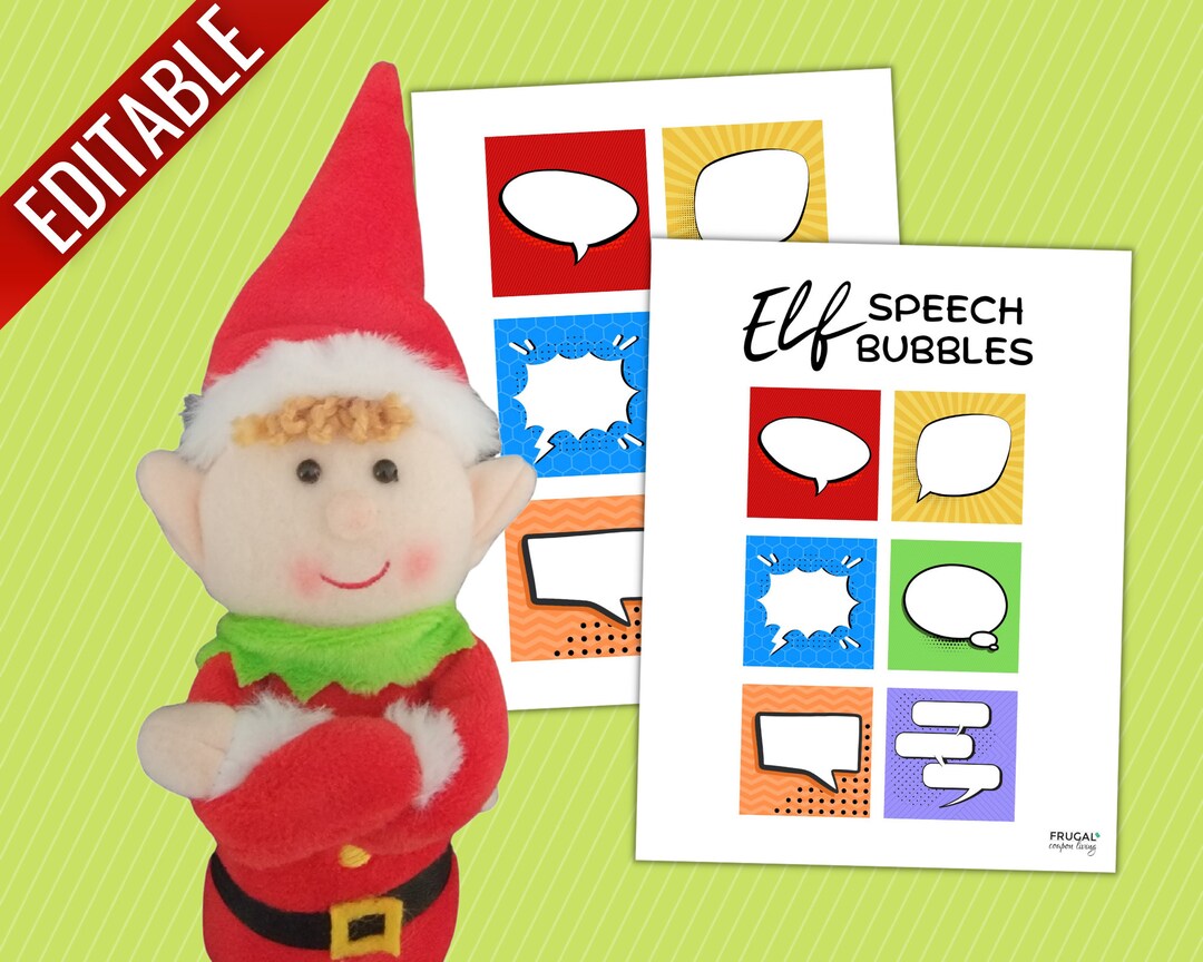 Editable Elf Speech Bubbles Printable Props | Fun Elf Props Speech ...