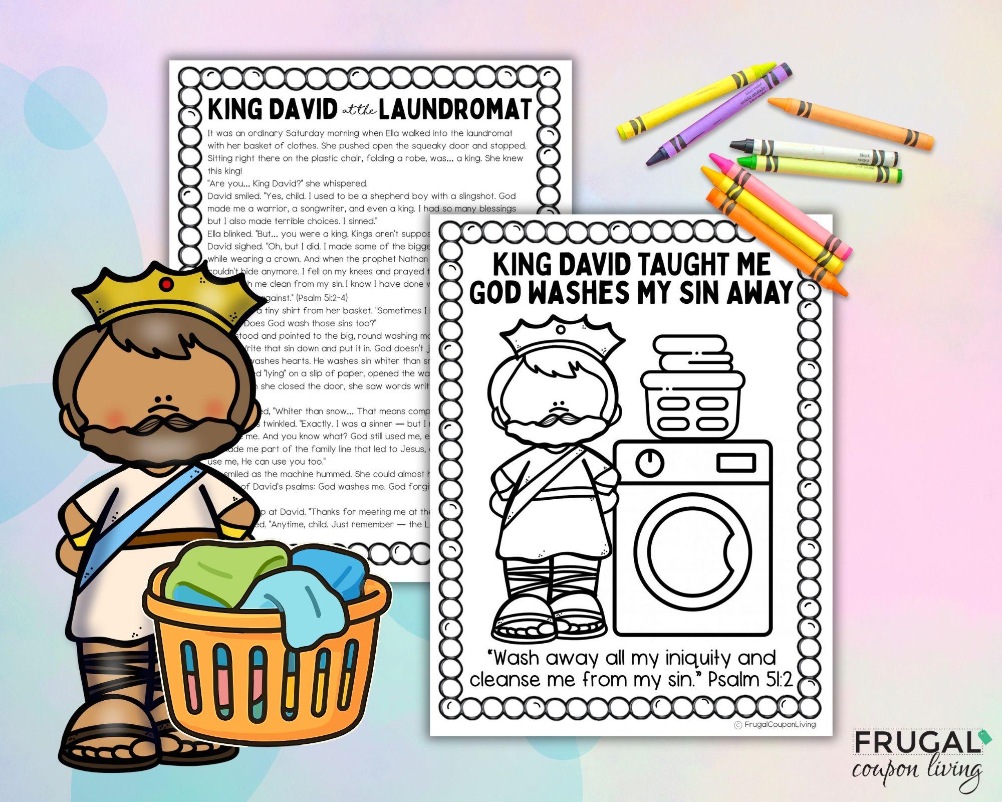 Sin Craft Activity for Kids, King David Washing Machine Template ...