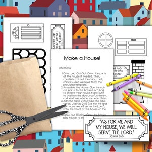 Joshua 24:15 Paper Bag House Craft, as for Me & My House We Will Serve ...