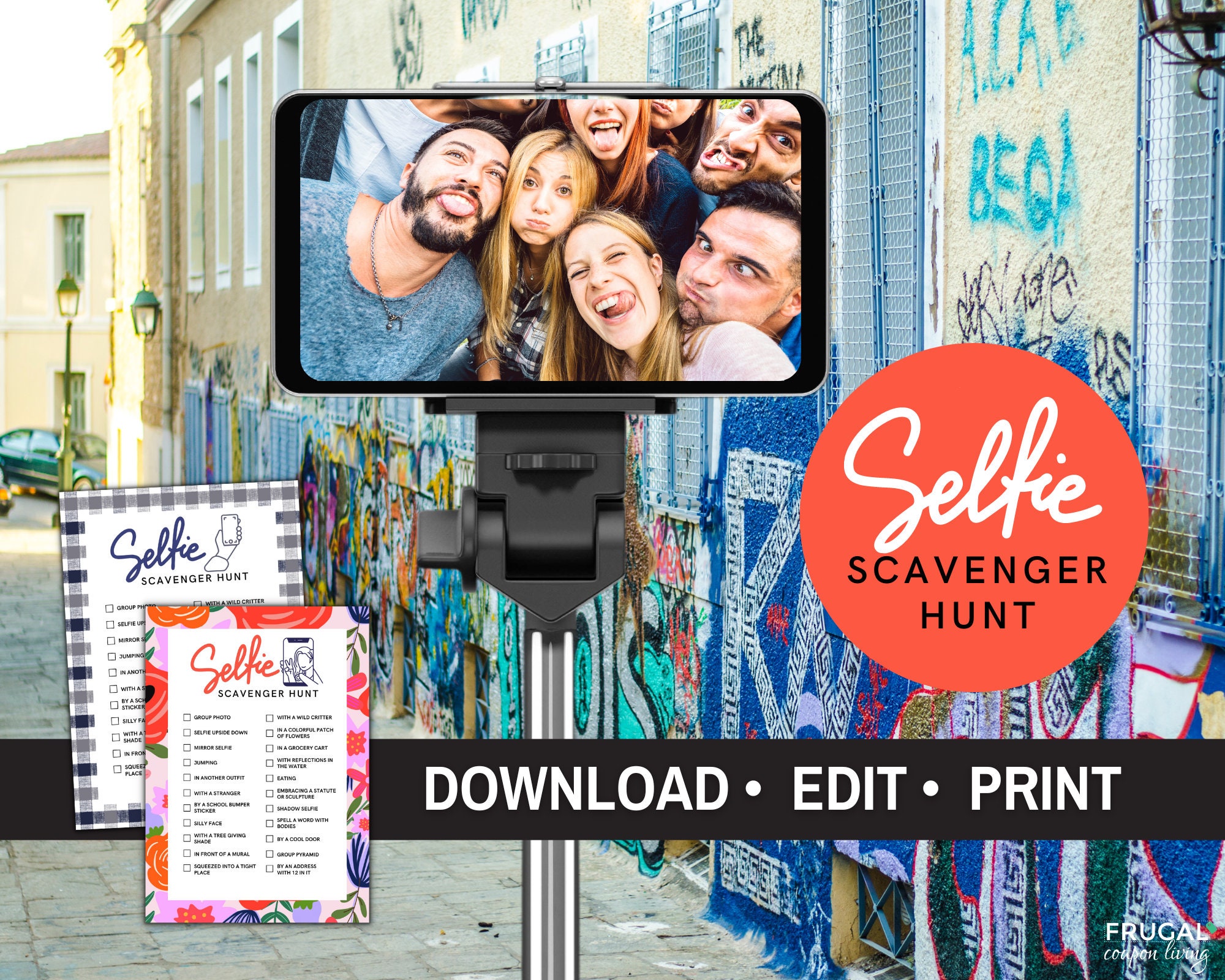 Selfie Scavenger Hunt, Editable Photo Scavenger Hunt for Public Places ...