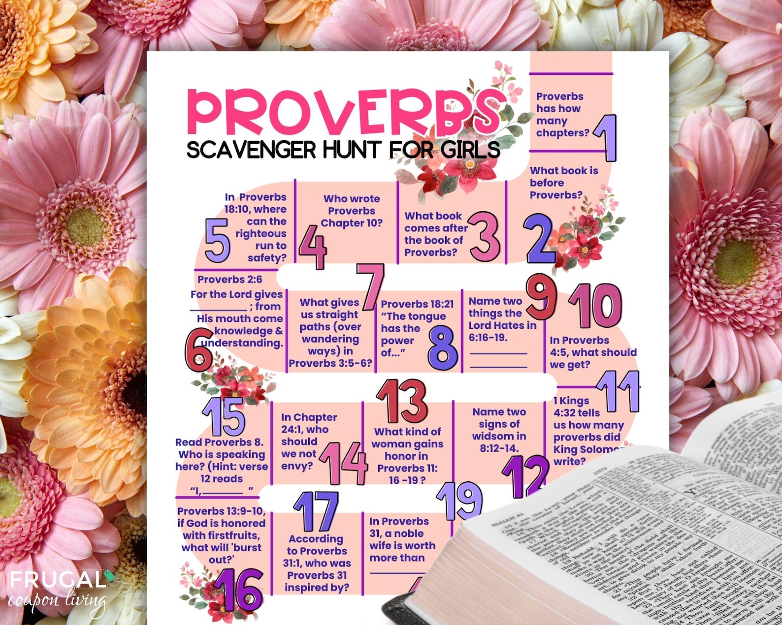 Proverbs Bible Scavenger Hunt, Book of Proverbs 31 Woman Women's Bible ...