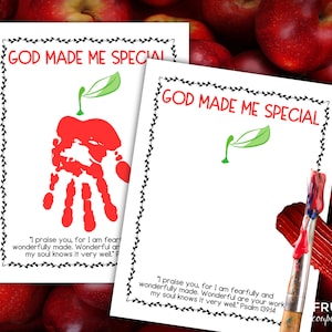 Back to School Christian Handprint Art Apple Craft, Fall Craft Kids ...