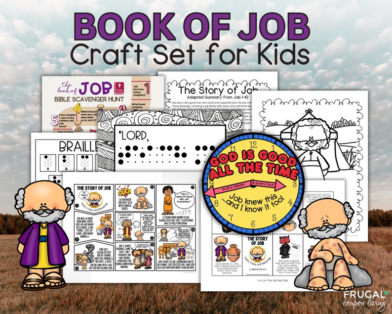 The Book of Job Craft Set Printable, Cute Bible Activities for Kids ...