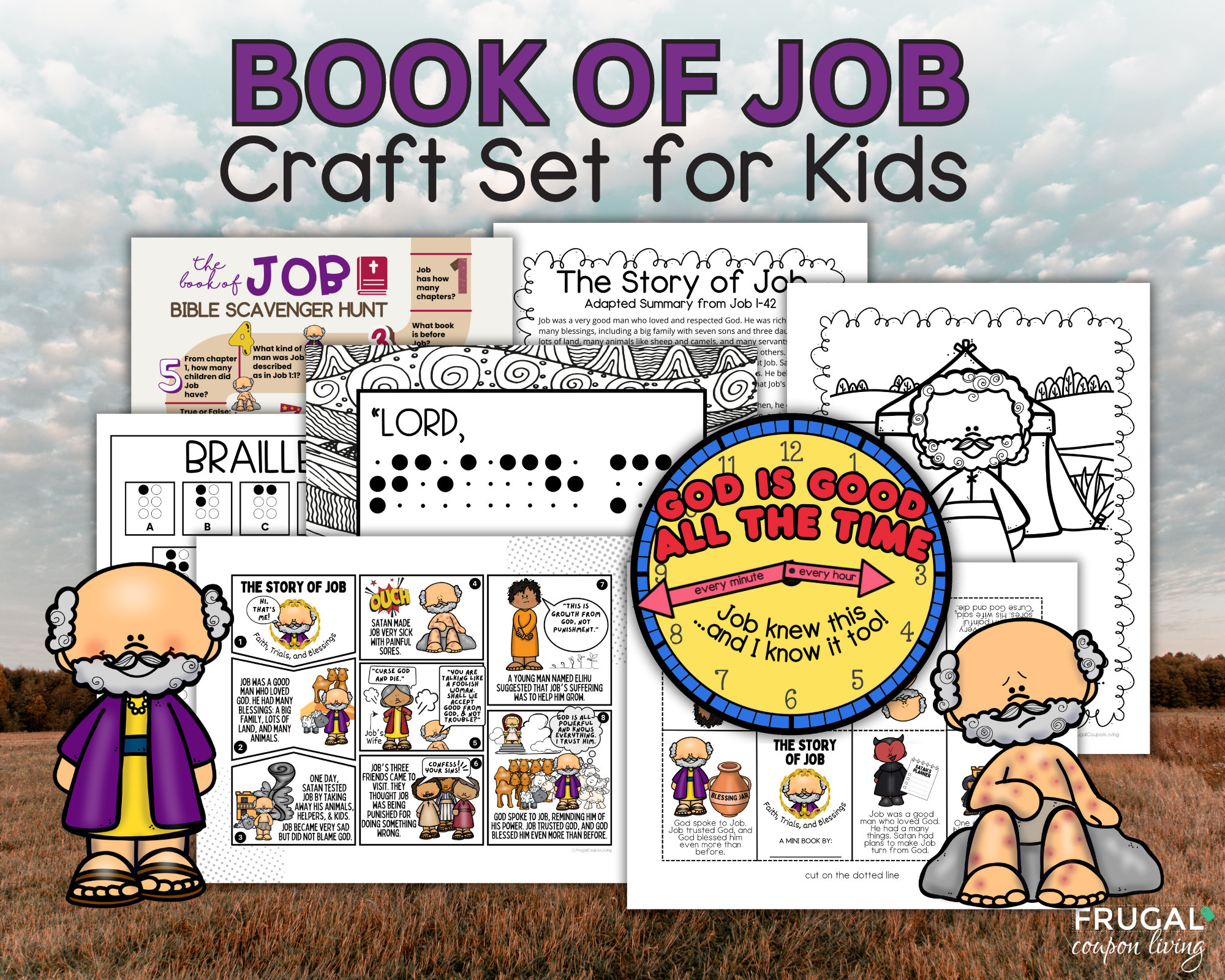 The Book of Job Craft Set Printable, Cute Bible Activities for Kids ...