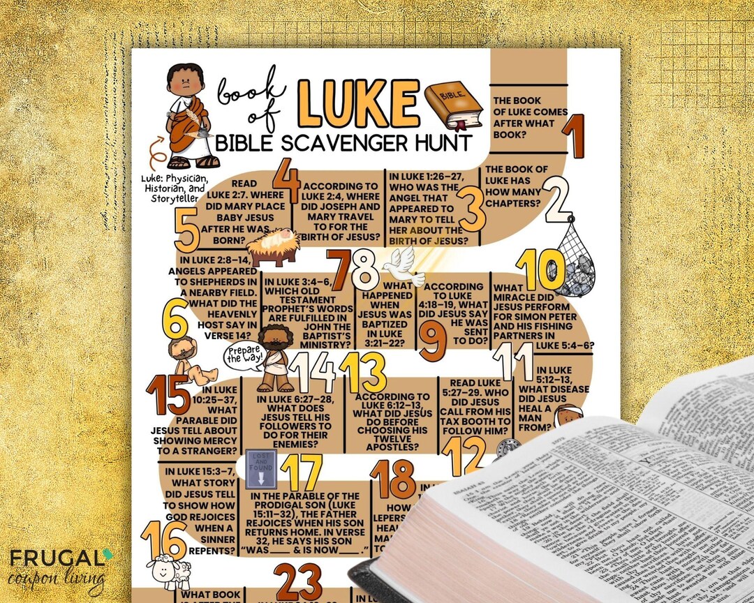 Luke Bible Scavenger Hunt, the Story of Jesus New Testament Bible ...