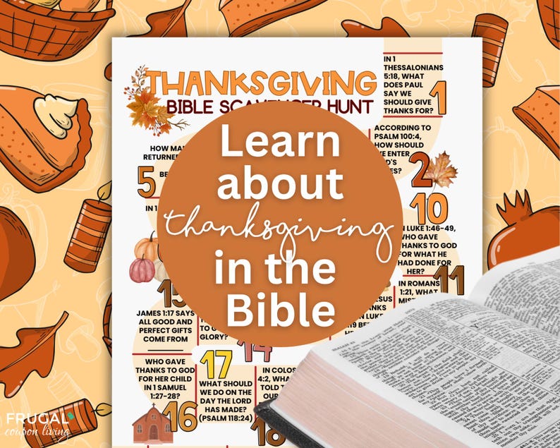 Thanksgiving Scavenger Hunt, Christian Thanksgiving Trivia Printable ...