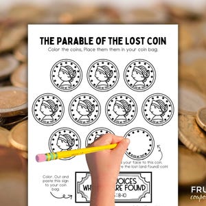 Parable of the Lost Coin Craft for Kids, Lost Silver Coin Parable of ...